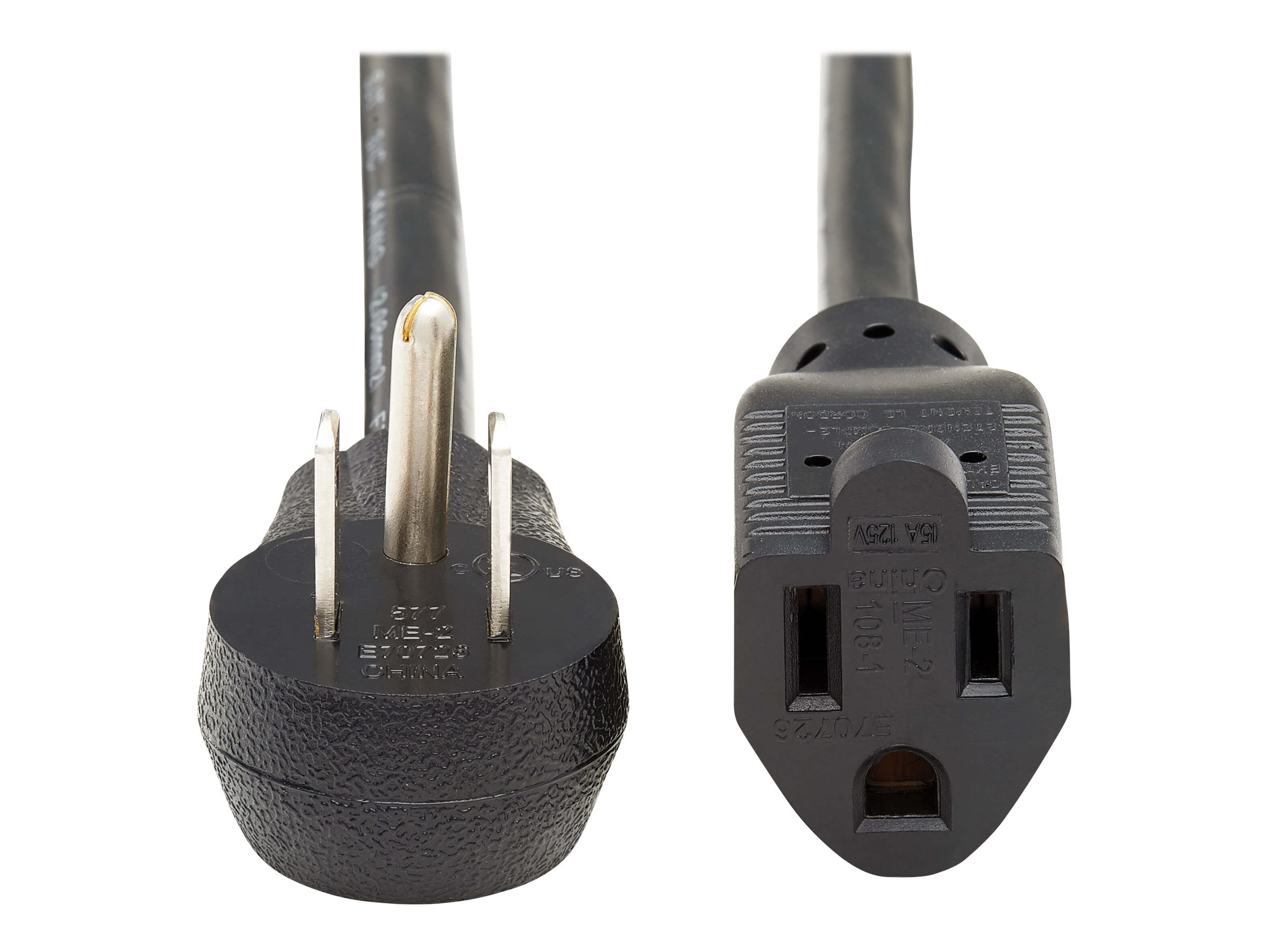 Tripp Lite Power Extension Cord Right-Angle 5-15P to 5-15R 16AWG 1ft ...