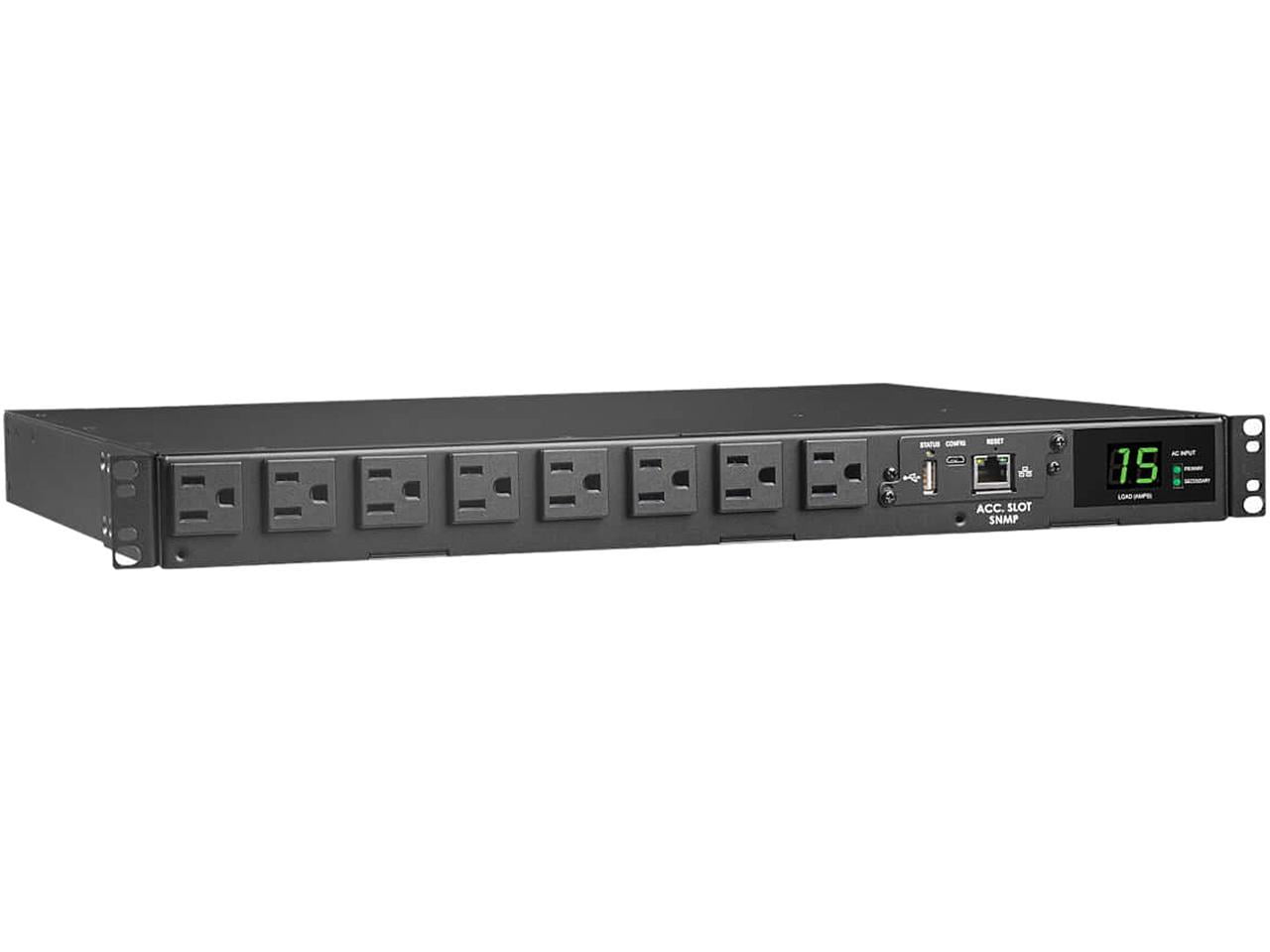 Tripp Lite PDU ATS/Monitored 120V 1.44kW 15A 8 5-15R Dual 5-15P 12ft ...