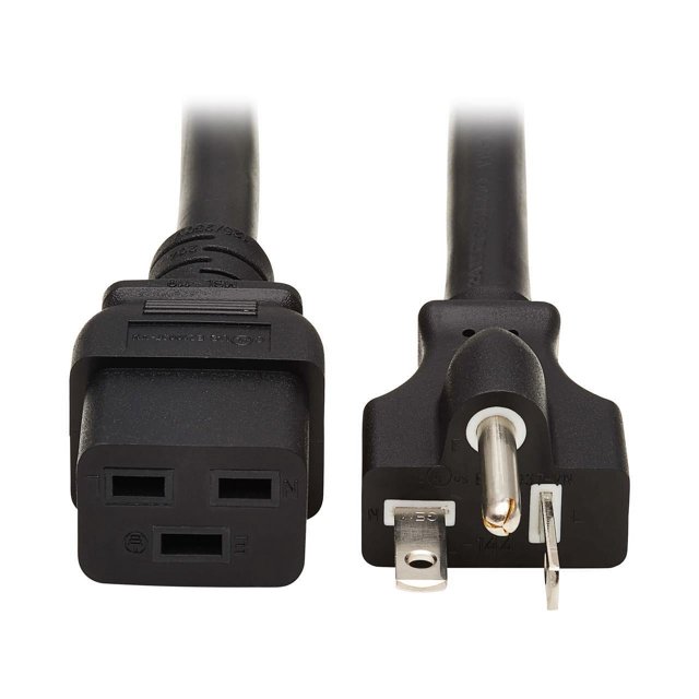 Tripp Lite Power Cord C19 to NEMA 5-20P Heavy Duty 20A 125V 12AWG Black 6ft - Walmart.com