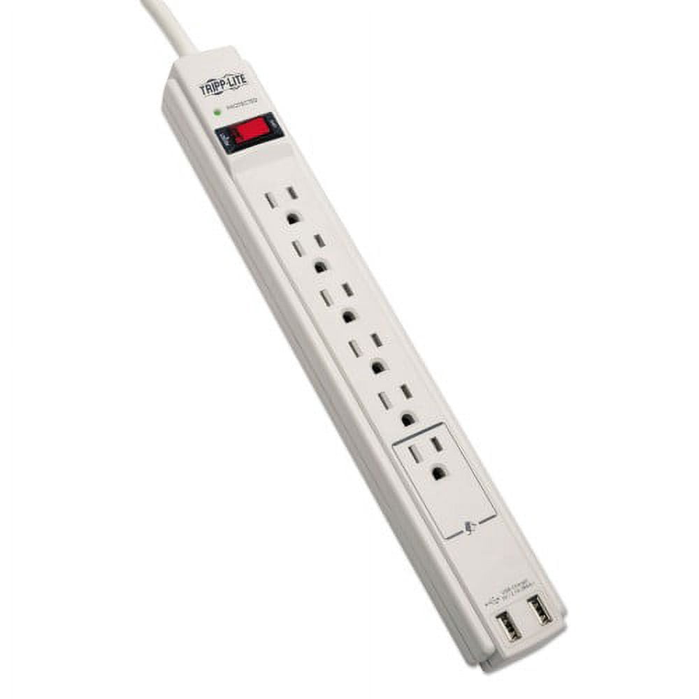 Tripp Lite Protect It! Surge Protector, 6 AC Outlets/2 USB Ports, 6 ft ...