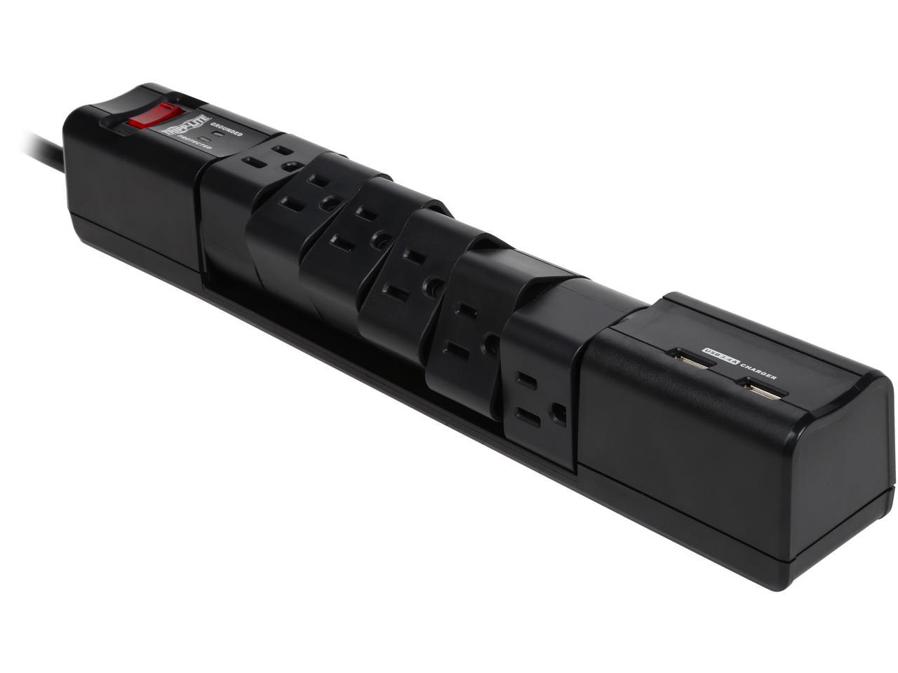 Tripp Lite Protect It! Surge Suppressor, 6 Outlets, 2 USB Ports, 1080 J ...