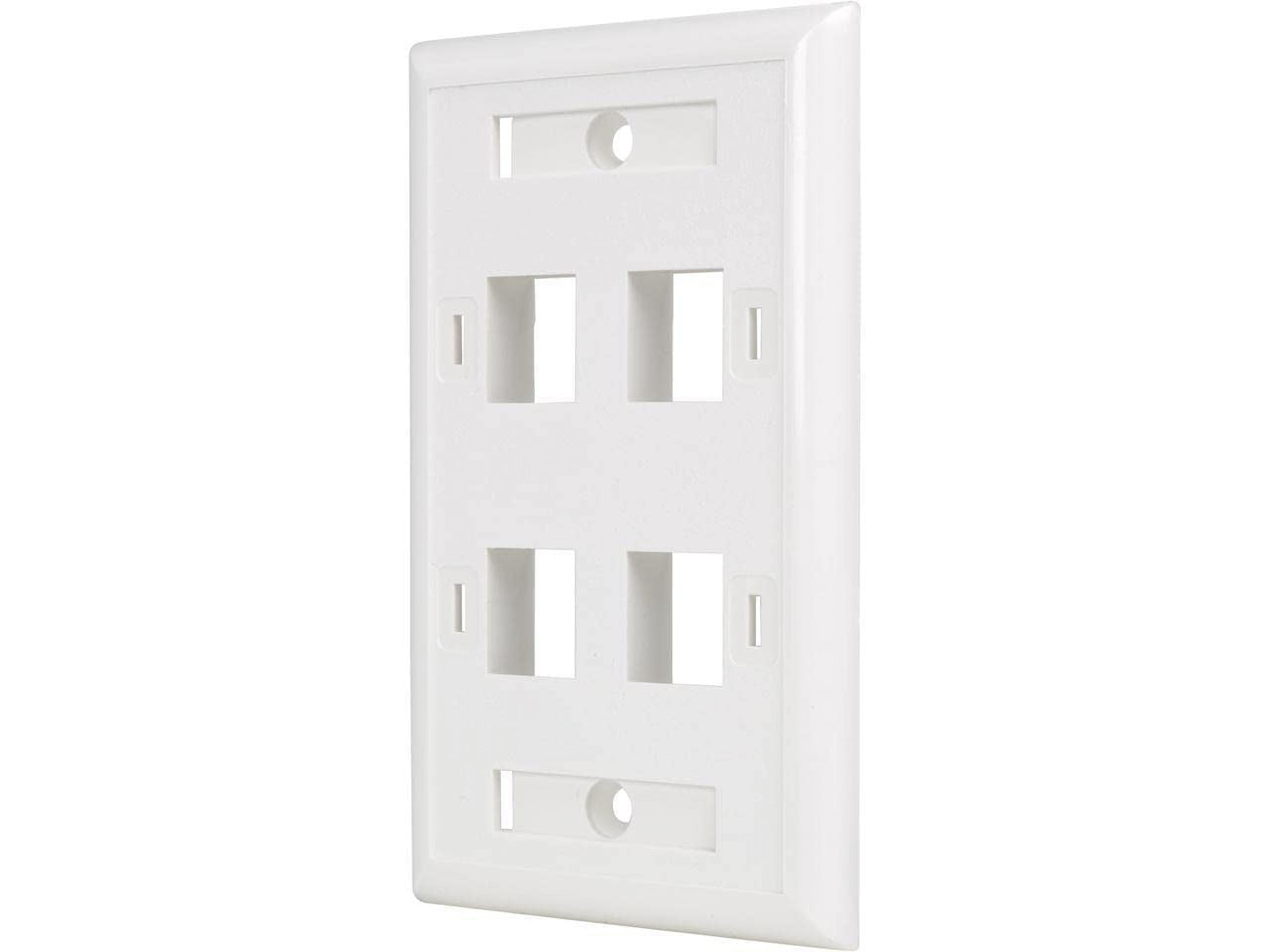Tripp Lite Quad Outlet RJ45 Universal Keystone Face Plate / Wall Plate ...