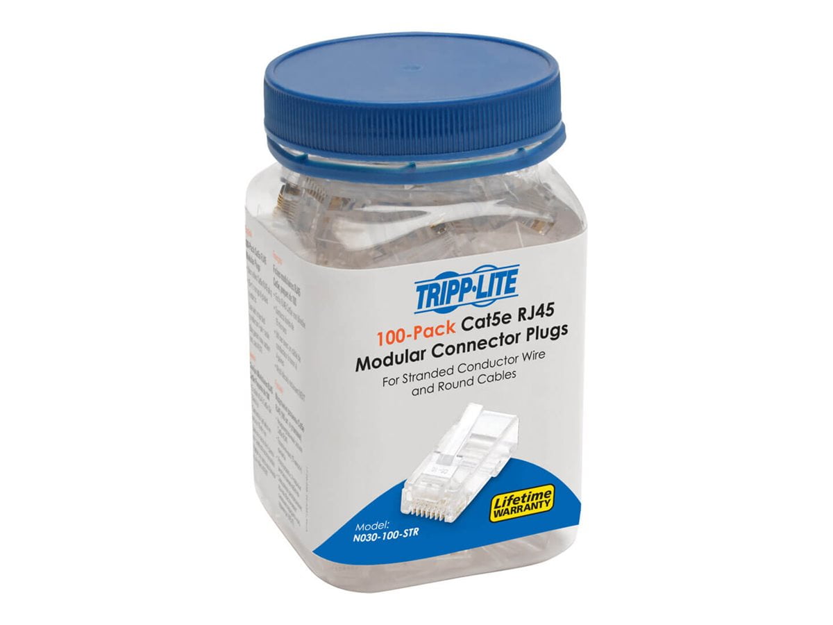 Tripp Lite RJ45 Modular Connector for Round Stranded UTP Conductor 4 ...