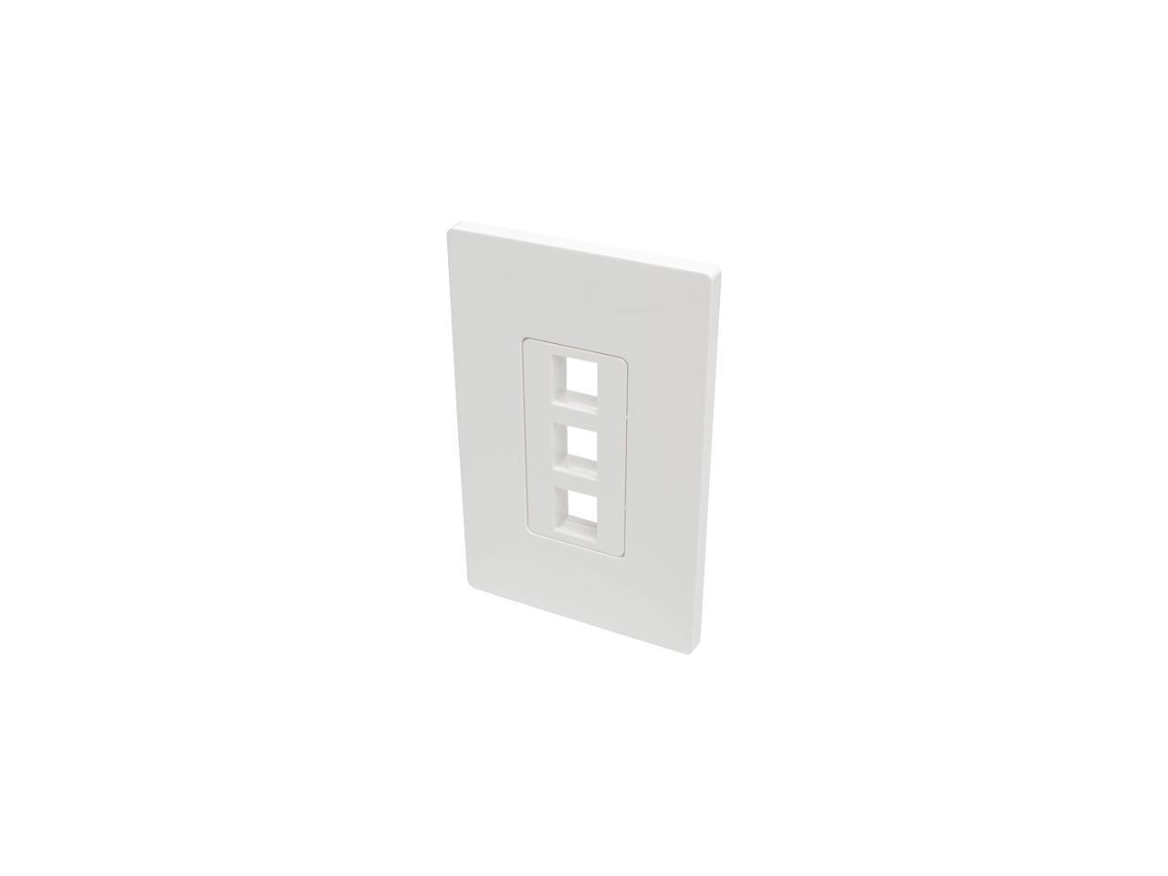 Tripp Lite Single-Gang 3-Port Universal Keystone Wall Plate, Cat5/6/6a ...