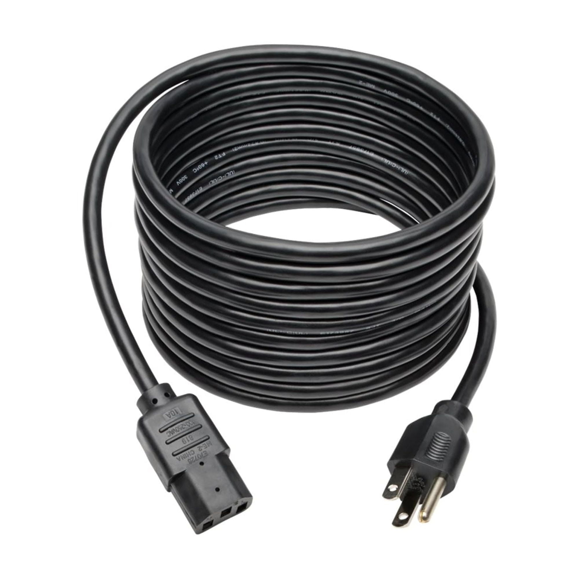 Tripp Lite Standard Computer Power Cord 10A,18AWG (NEMA 5-15P to IEC ...