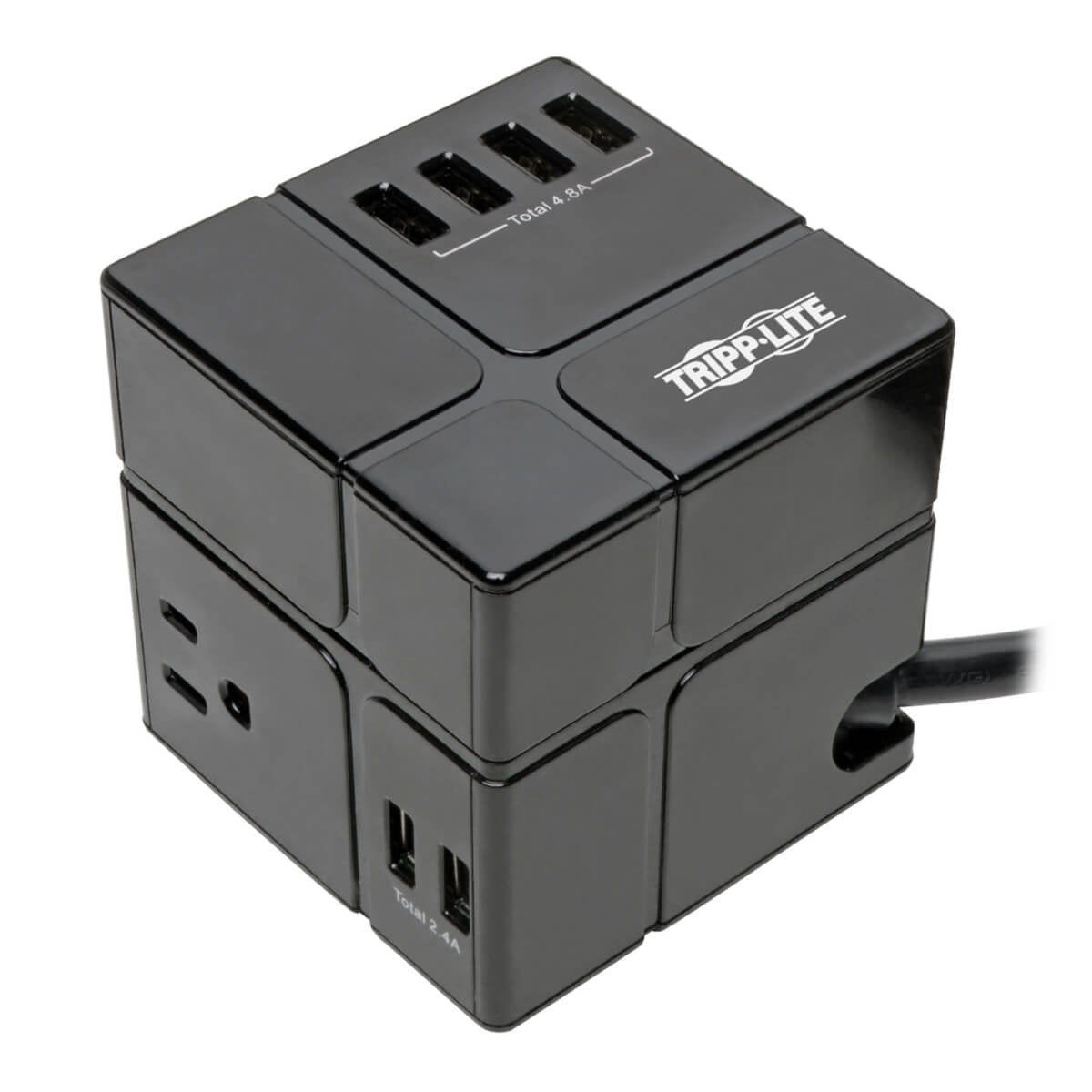 Tripp Lite Surge Protector Power Cube 3-Outlet 6 USB-A 7.2A 6ft Cord ...