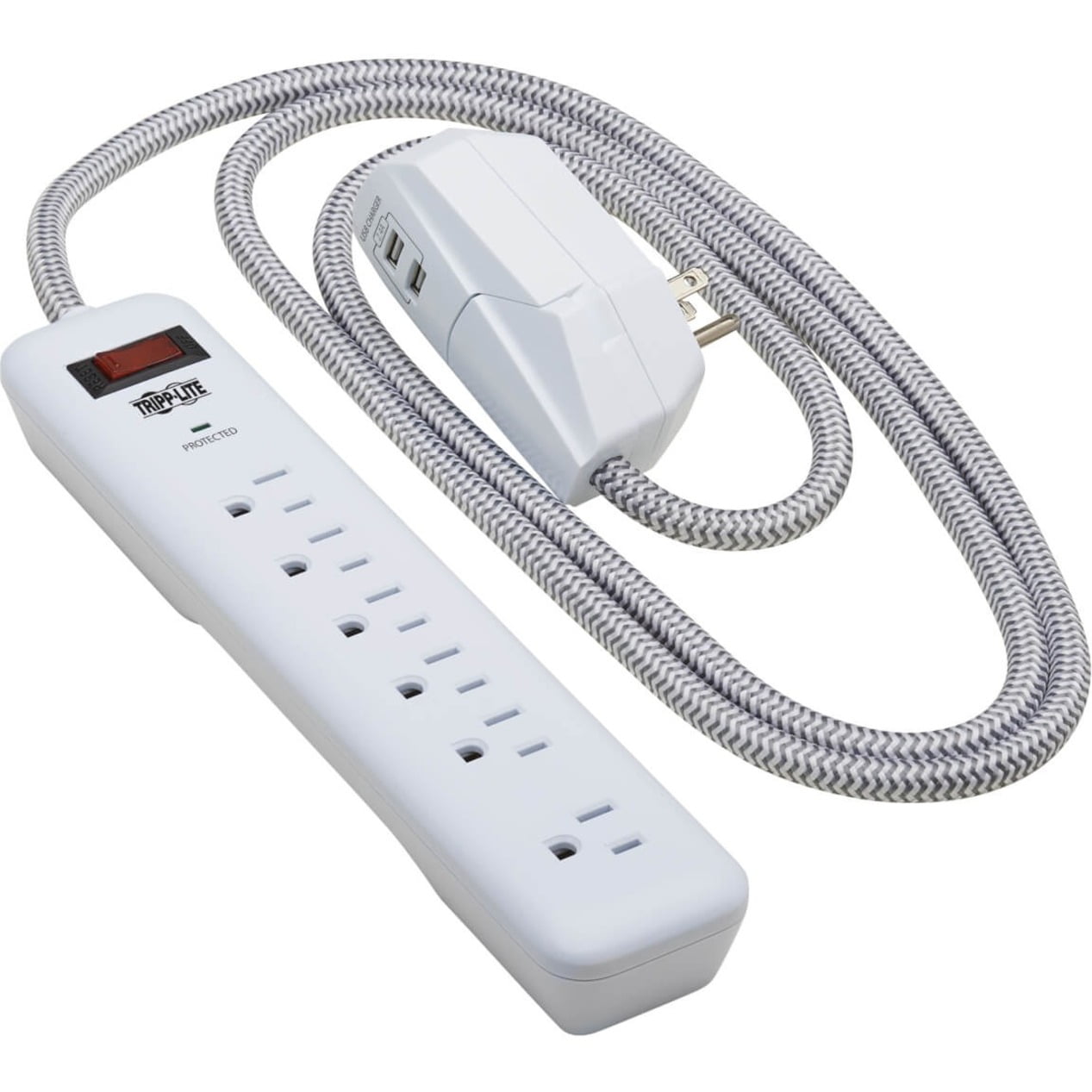 Tripp Lite Surge Protector Power Strip 7-Outlet 2 USB Ports White ...