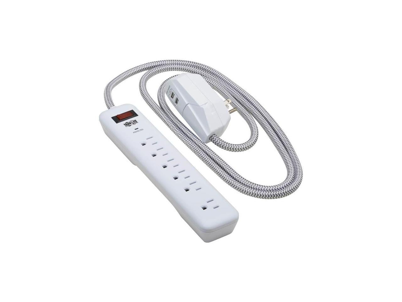 Tripp Lite Surge Protector Power Strip 7-Outlet 2 USB Ports White ...