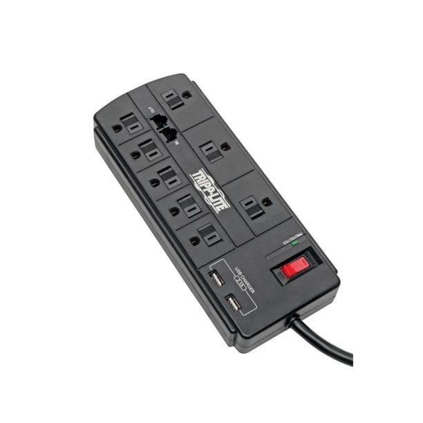 Tripp Lite TLP88TUSBB Protect It! 8-Outlet Surge Protector with 2 USB ...