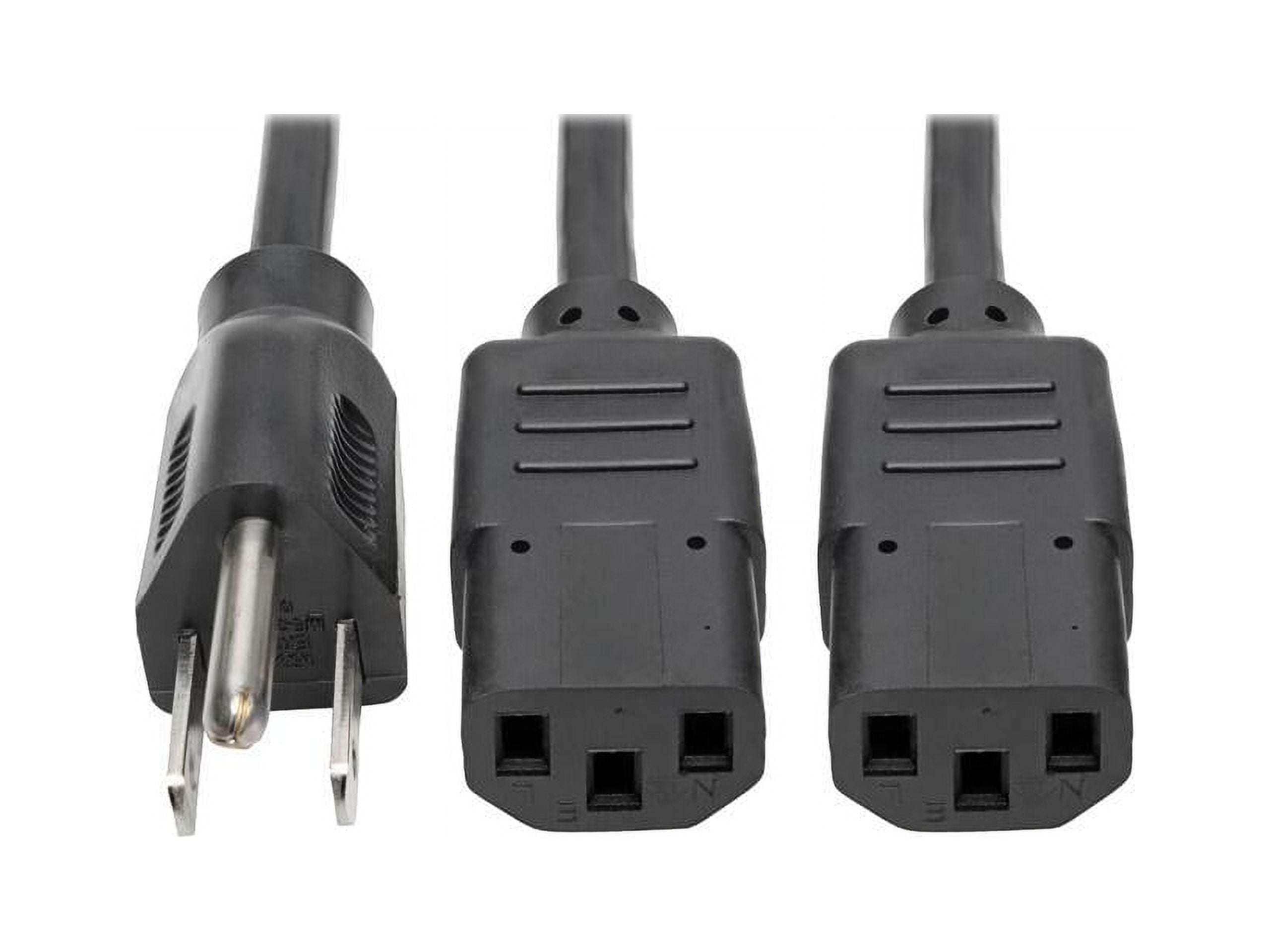 Tripp Lite Universal Power Extension Cord Y Splitter Cable (NEMA 5-15P ...