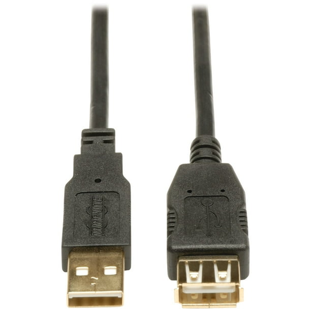 Tripp Lite U024-010 Black USB-A M/F Gold Extension Cable for USB2.0 Cable - Walmart Business ...