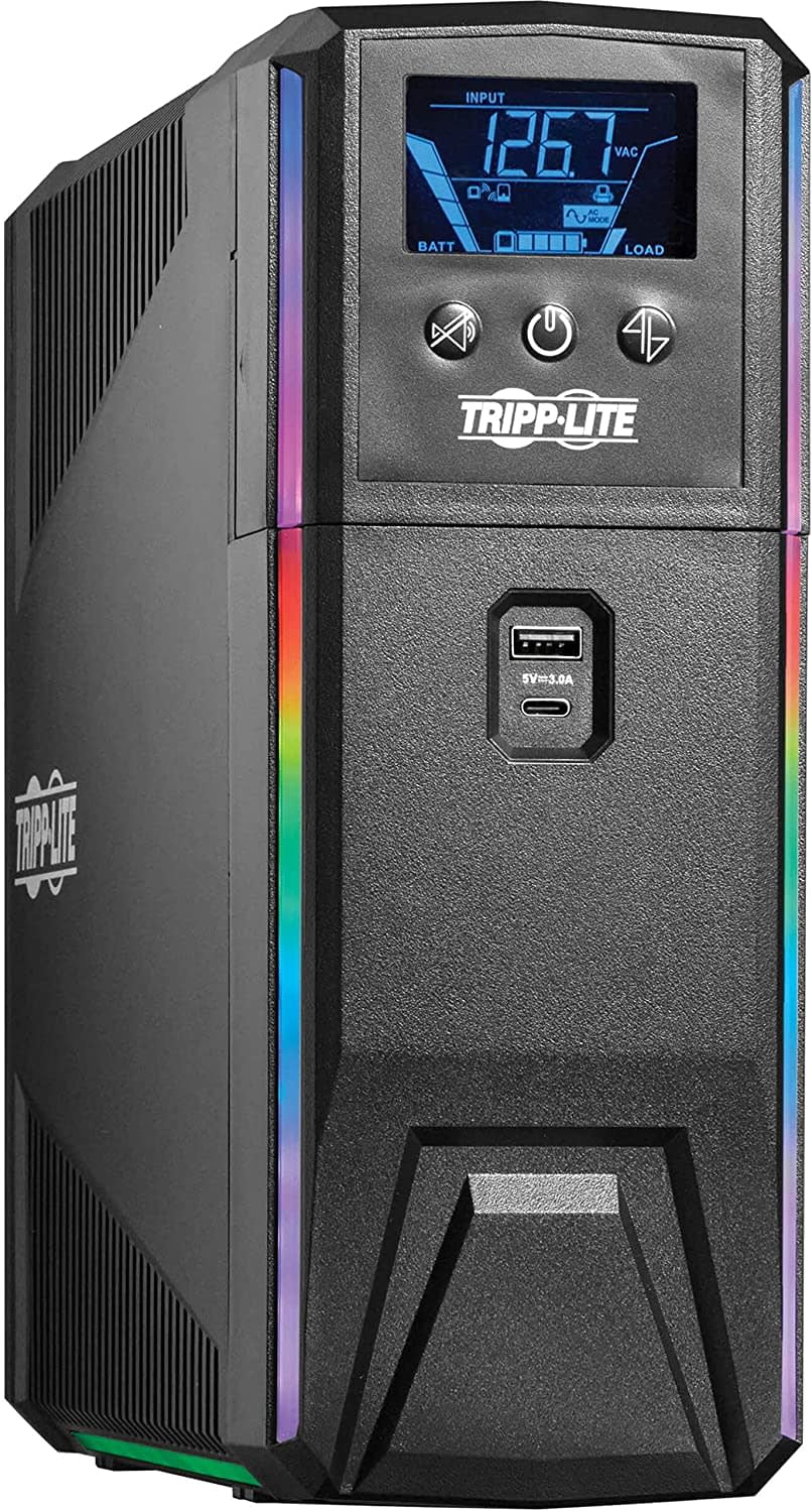 Tripp Lite Gaming UPS 1000VA 600W, AVR, RGB LEDs, USB Charging, 7Hr ...