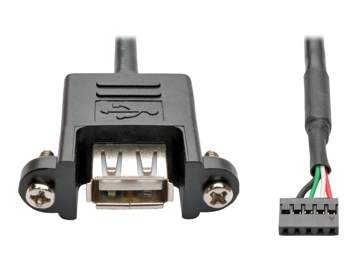 Tripp Lite USB 2.0 Panel Mount Cable 5 Pin Motherboard IDC USB-A F/F 1 ...