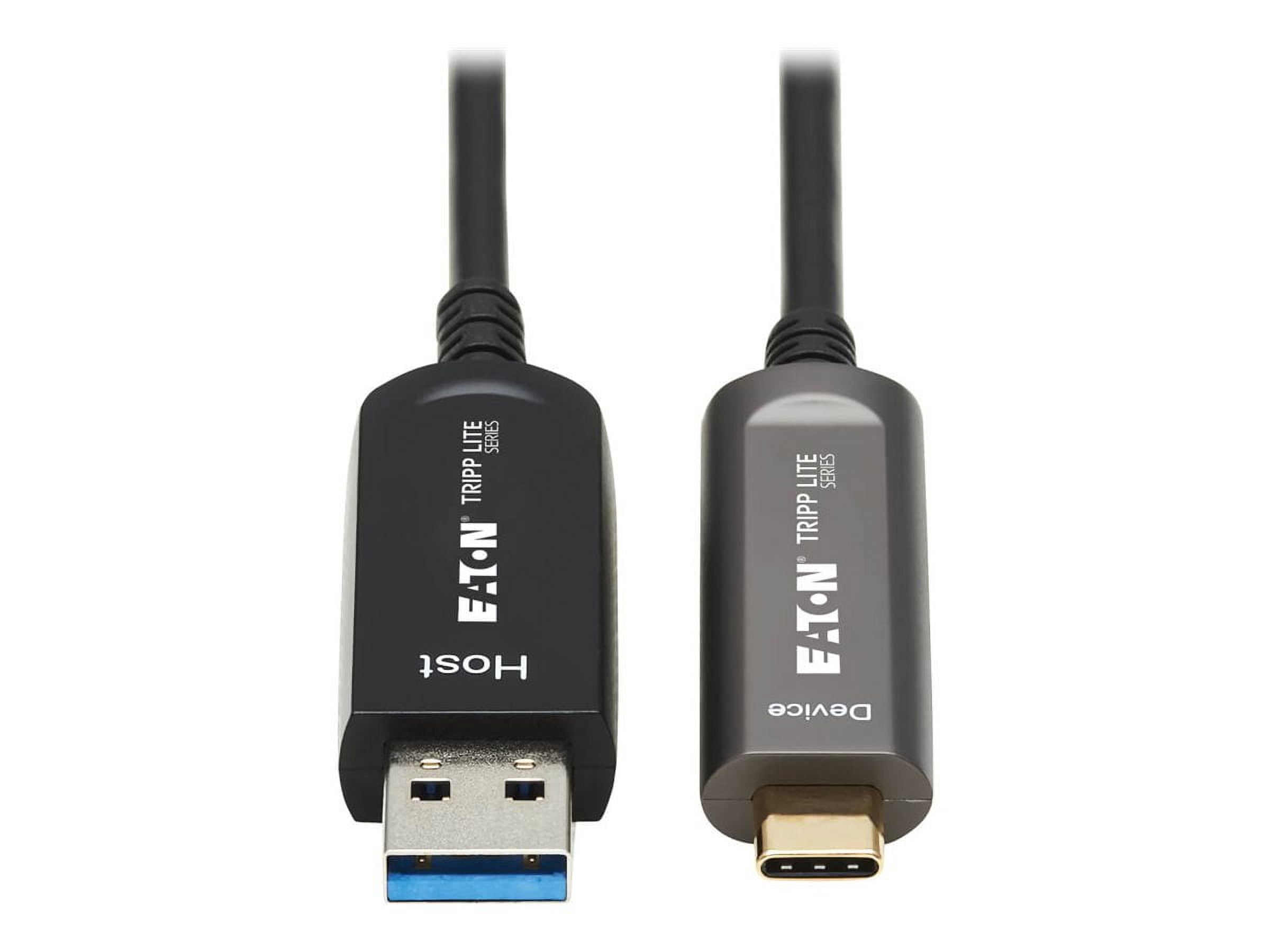 Tripp Lite 30m USB-A 3.2 Gen 2 to USB-C Plenum-Rated AOC Cable Black ...
