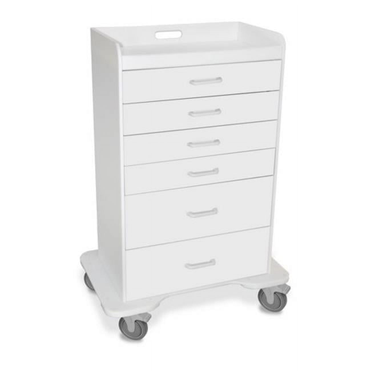 TrippNT 51046 White Polyethylene Locking 6 Drawer Procedure Cart - 31 x ...