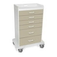 TrippNT 51078 Almond Polyethylene Locking 6 Drawer Procedure Cart - 31 ...