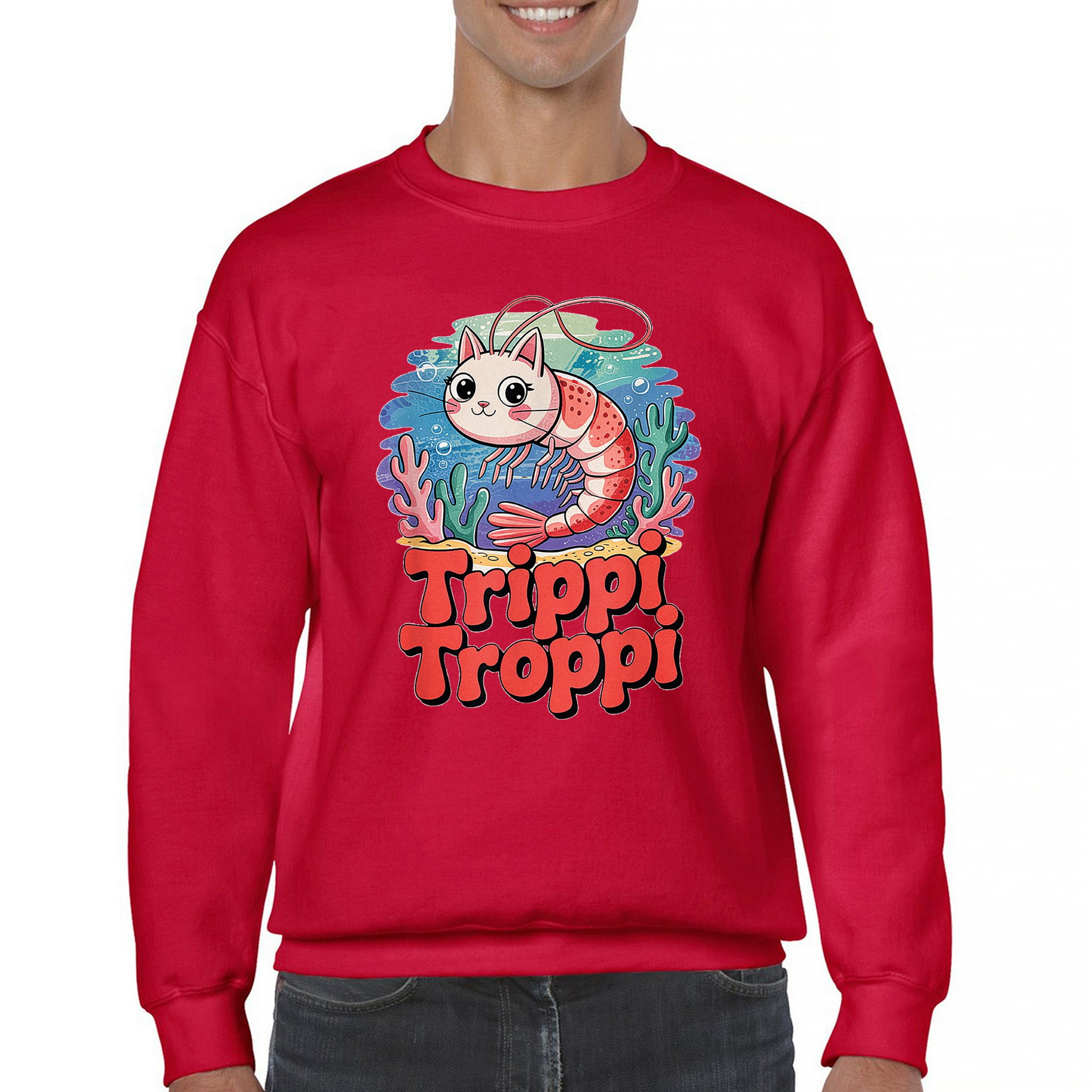 Trippi Troppi Shrim Cat Crewneck Sweatshirt Italian Brainrot Gen Z ...