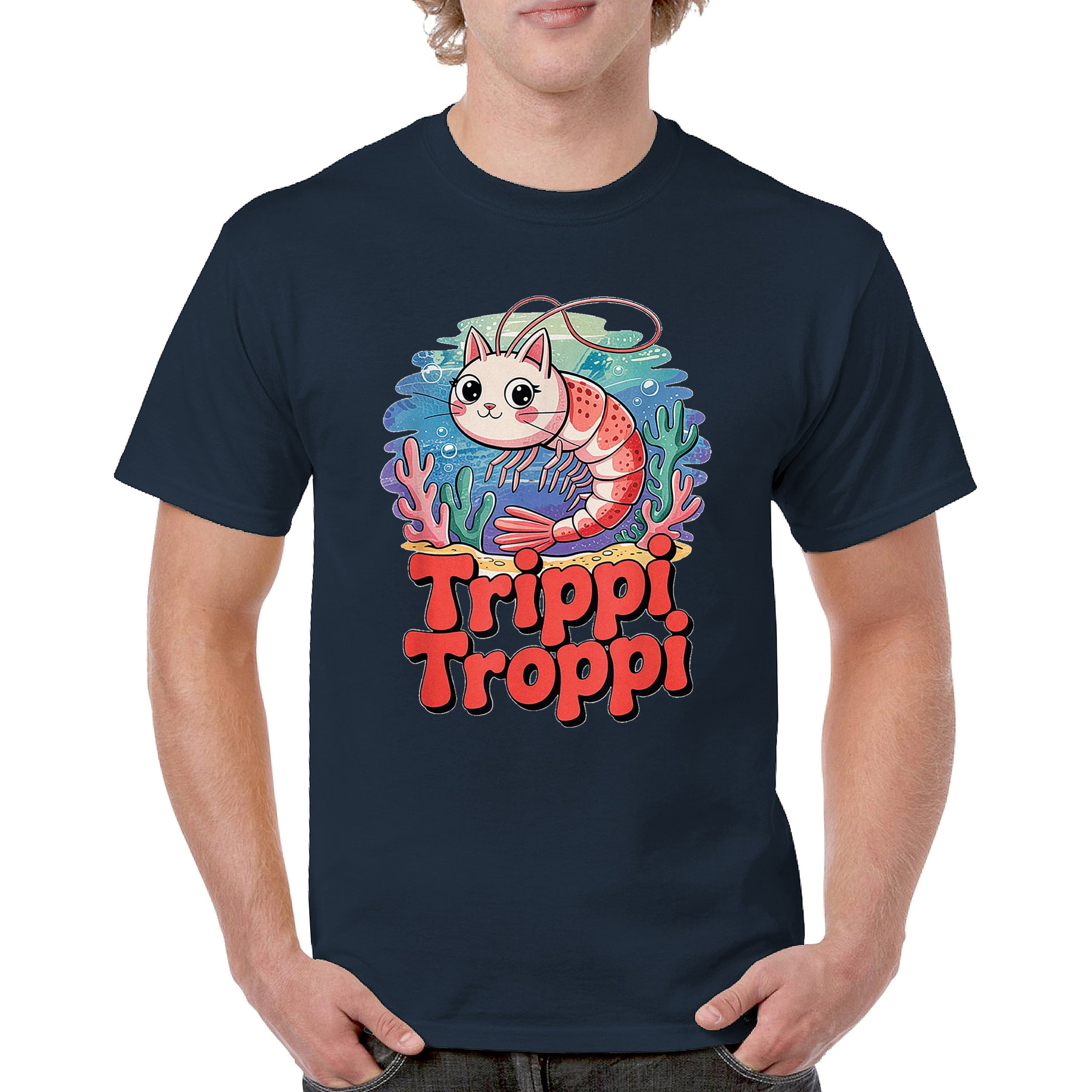 Trippi Troppi Shrim Cat T-shirt Italian Brainrot Gen Z Alpha Meme Men's ...