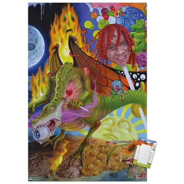 Trippie Redd - Trip at Knight Album Cover Wall Poster, 22.375" x 34 ...