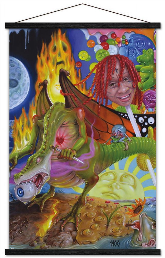 Trippie Redd - Trip at Knight Album Cover Wall Poster with Magnetic ...