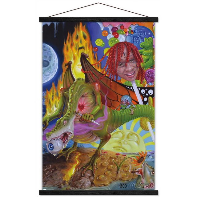 Trippie Redd - Trip at Knight Album Cover Wall Poster with Magnetic ...