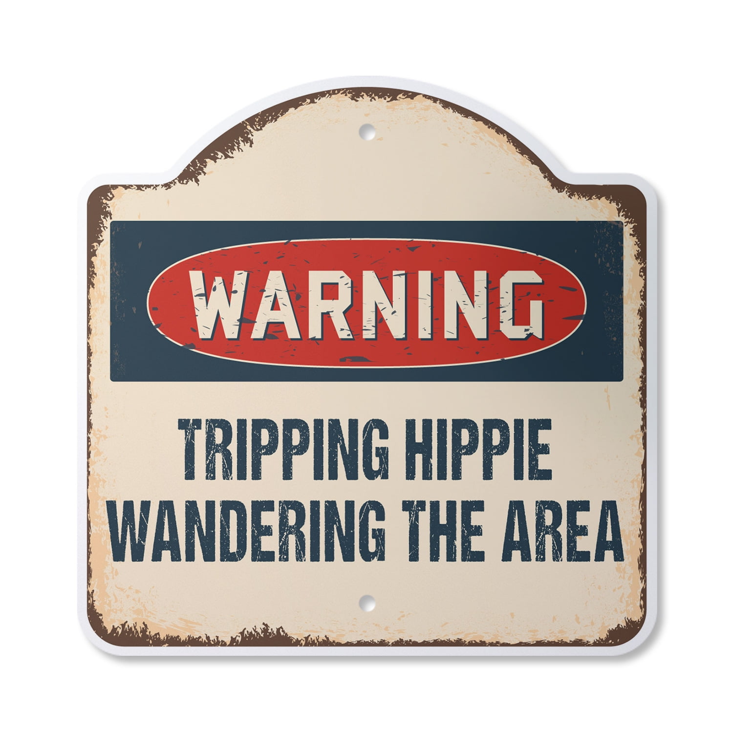 Tripping Hippie Wandering 12" X 12" Sign | Indoor/Outdoor Plastic ...