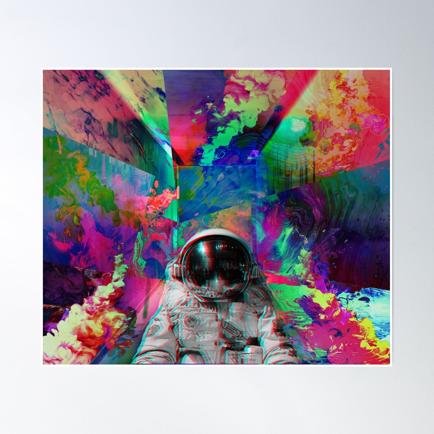 Tripping Space Man Poster Wall Art, Modern Wall Decor, 12x18 UNFRAMED ...