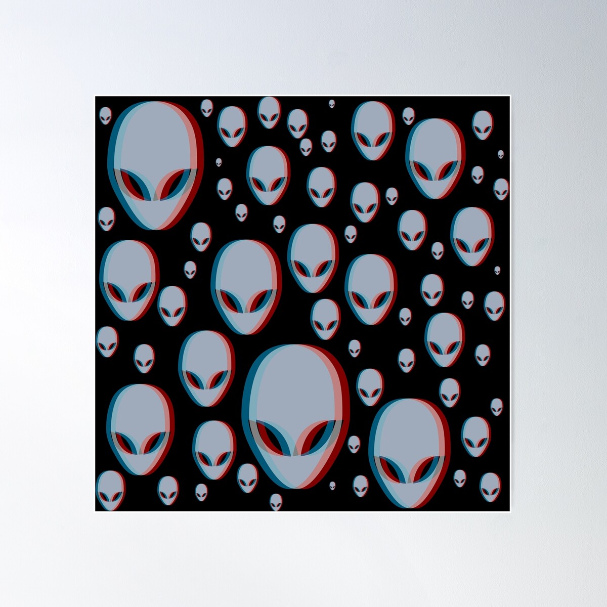 Trippy Aliens Poster Wall Art, Modern Wall Decor For Living Room ...