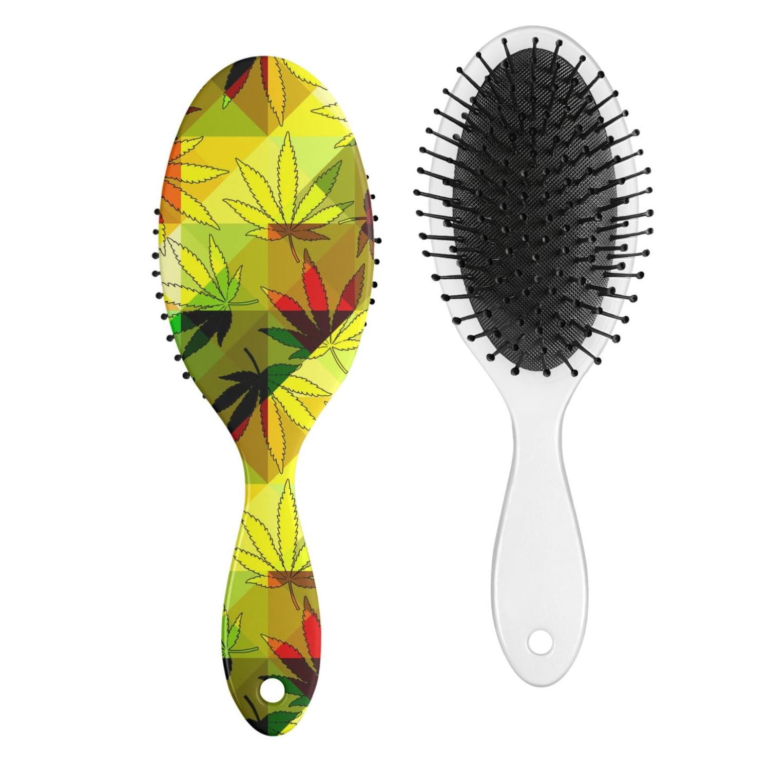 Trippy Cannabis Leaf Hair Brush, Weed Aesthetic Detangling Paddle Brush ...