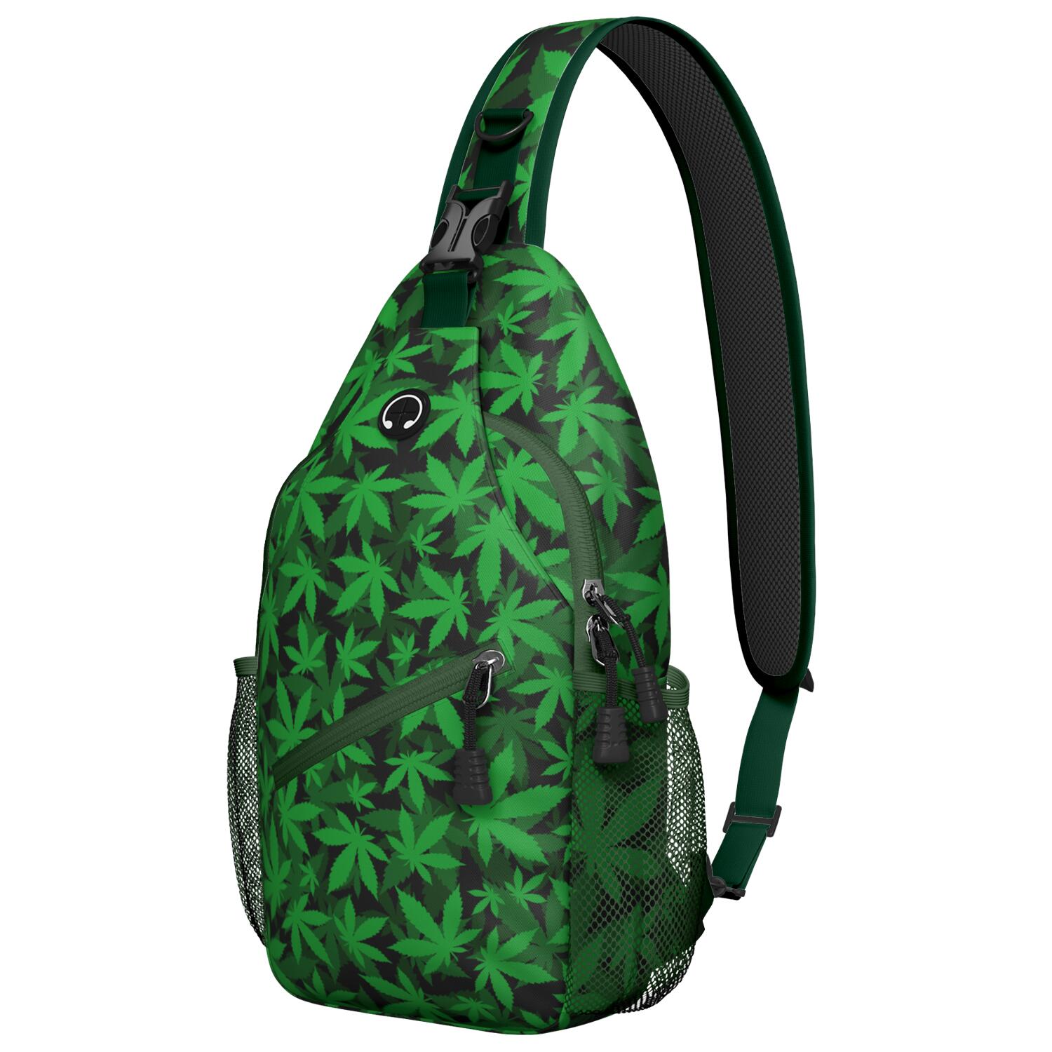 Trippy Cannabis Leaf Shoulder Backpack - Versatile Travel-Ready Daypack ...