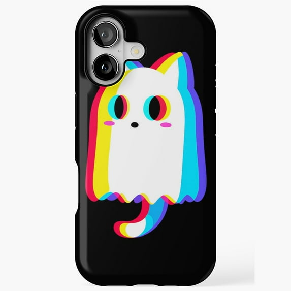 Trippy Cat Ghost Rave EDM Halloween Design Tough Case for iPhone 11-17 ...