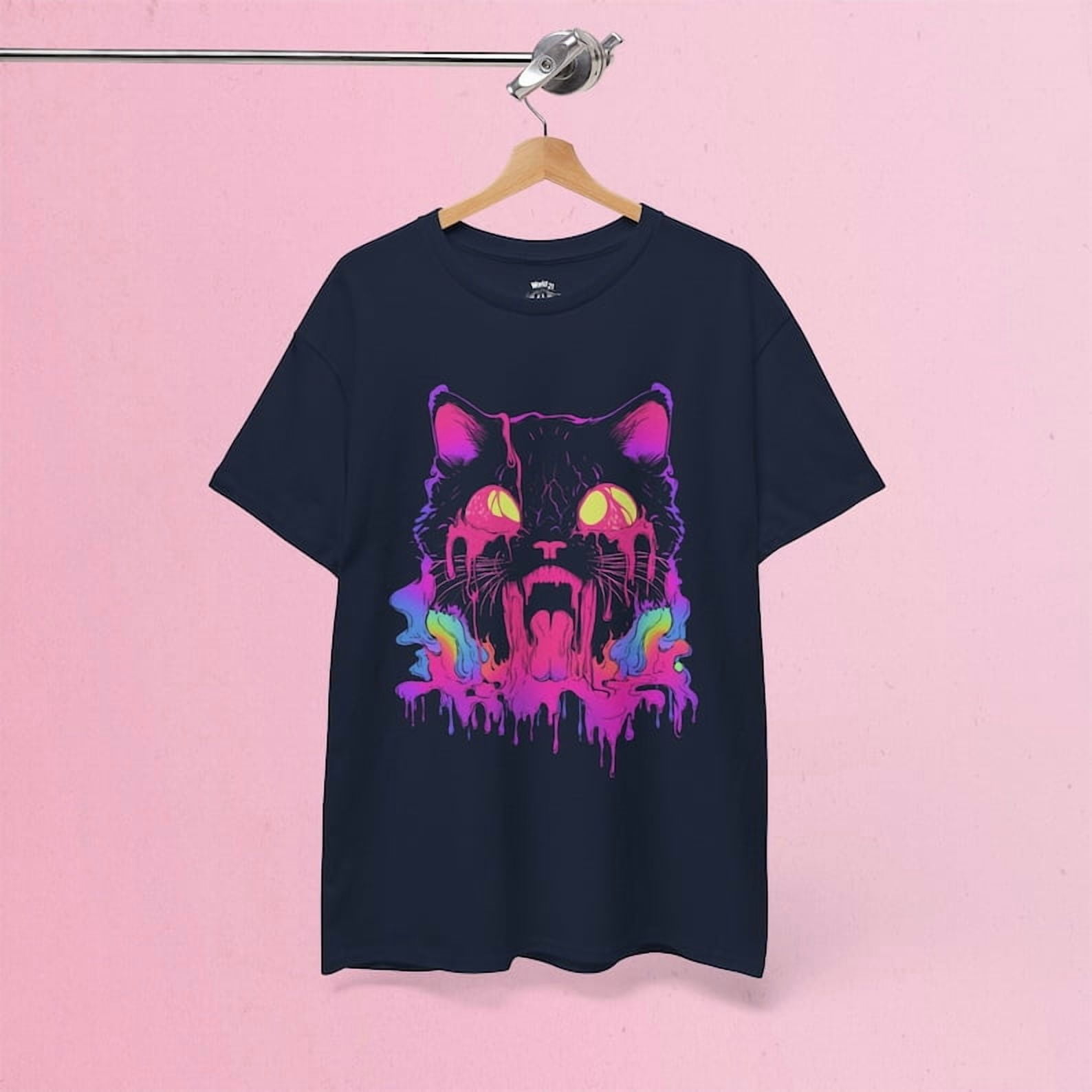 Trippy Cat T-shirt | Vaporwave, Trippy Shirt, Rave Gear Shirt ...
