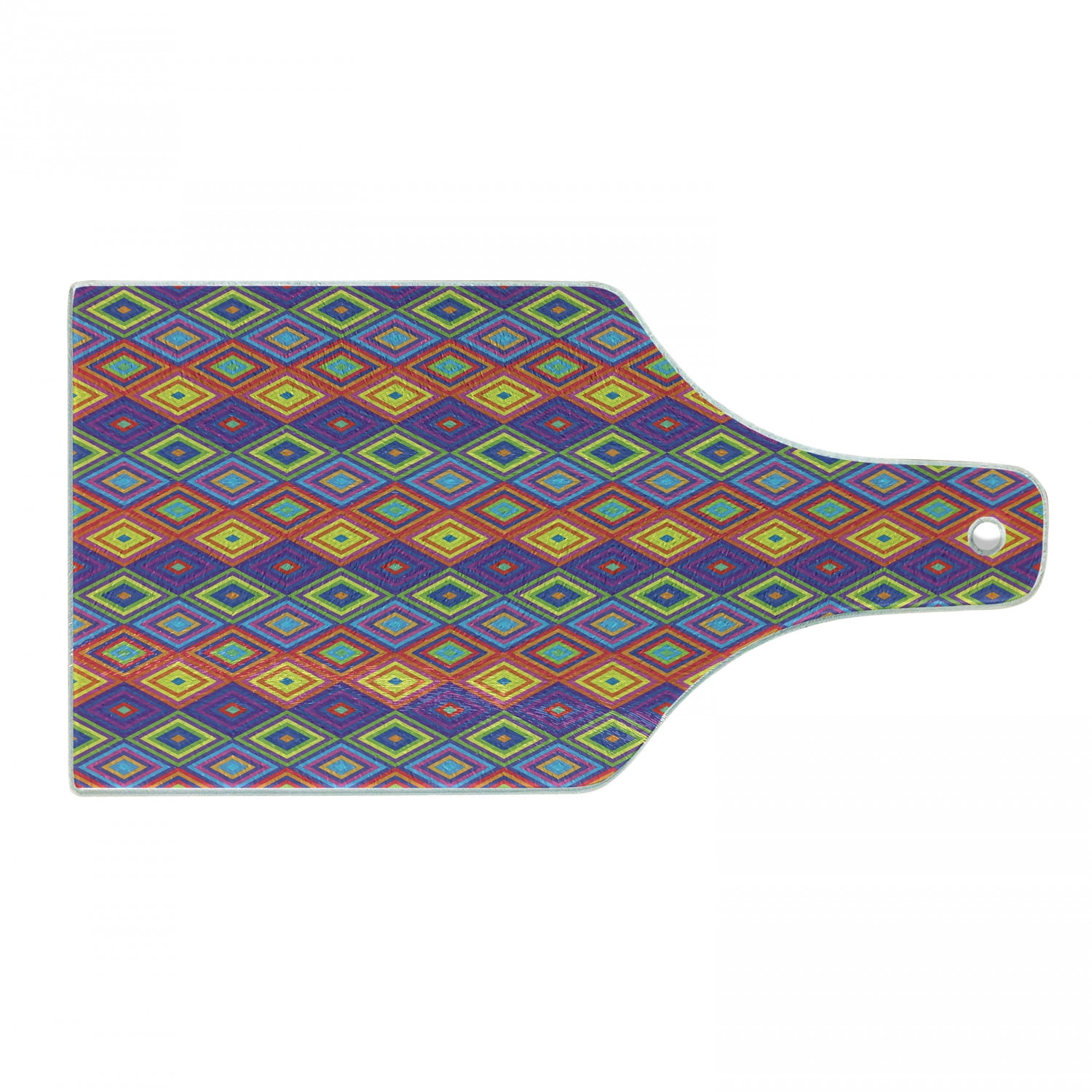 Trippy Cutting Board, Hippie Style Square Shapes in Vibrant Colors ...