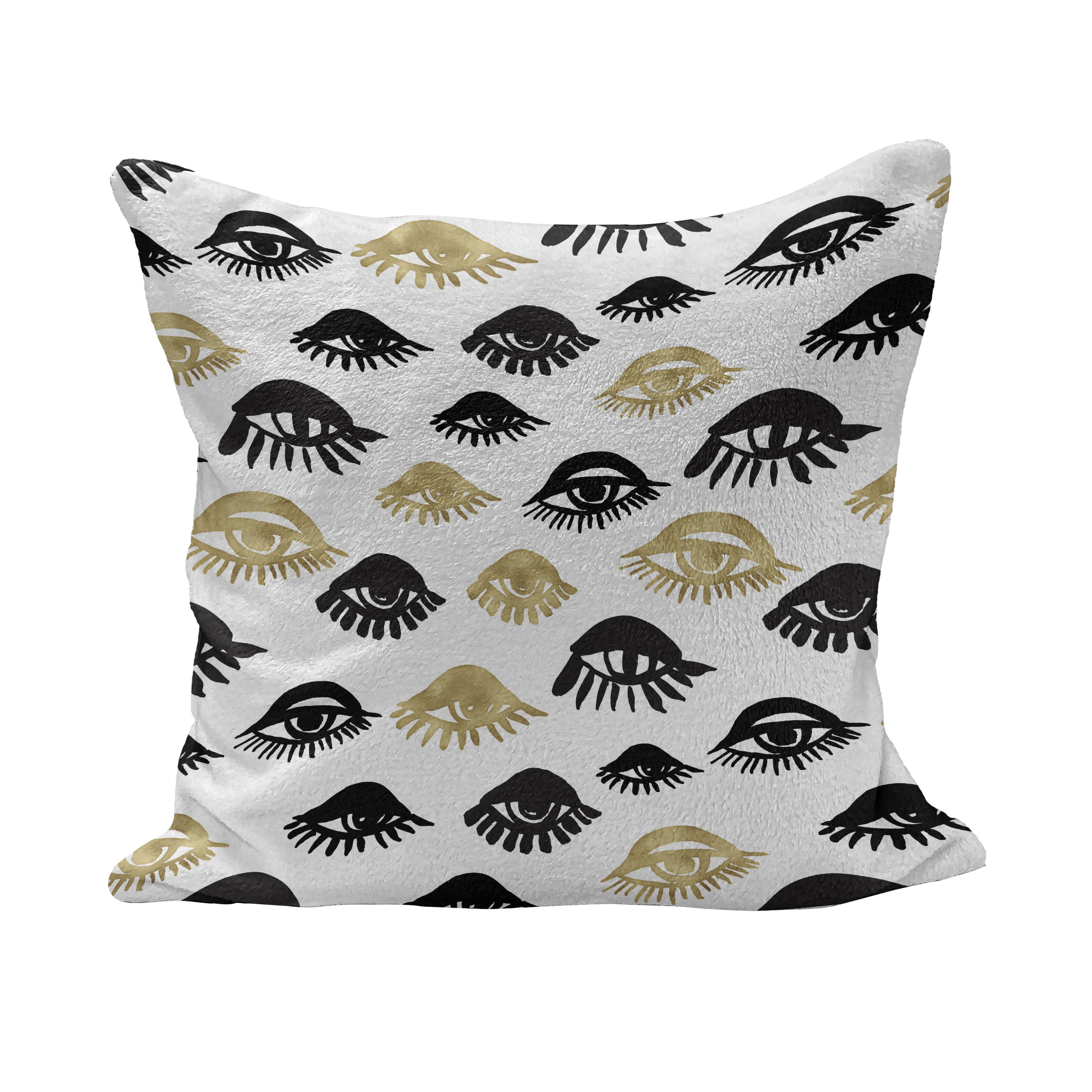 Trippy Fluffy Throw Pillow Cushion Cover, Woman Eyes with Eyelash ...