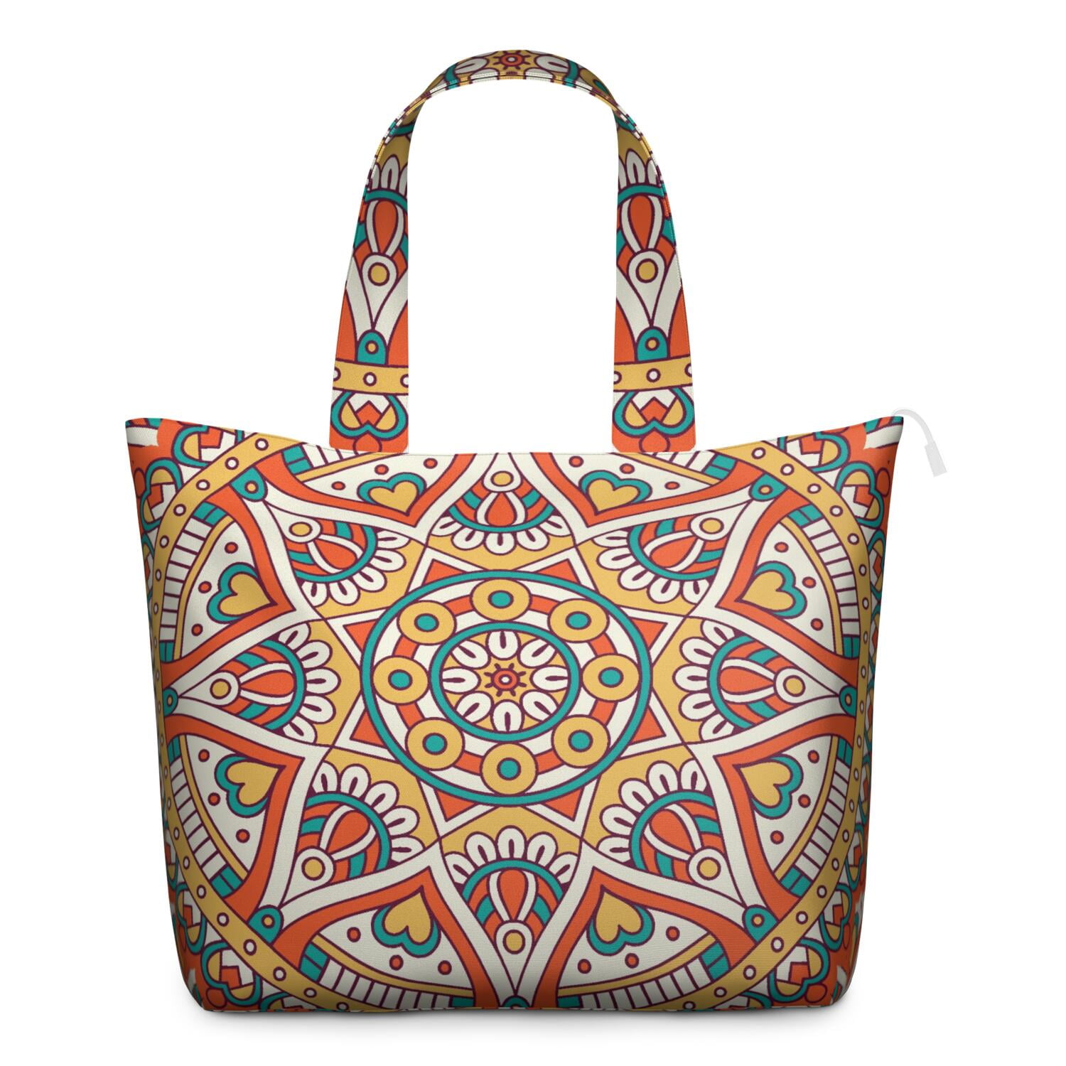Trippy Geometric Patterns Travel Bag Psychedelic Mala Art Duffel, Meditation Space Inspired ...