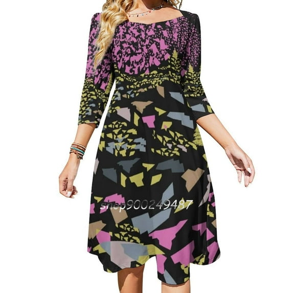 Trippy Hills Colorful Evening Party Dresses Midi Sexy Dress Female ...