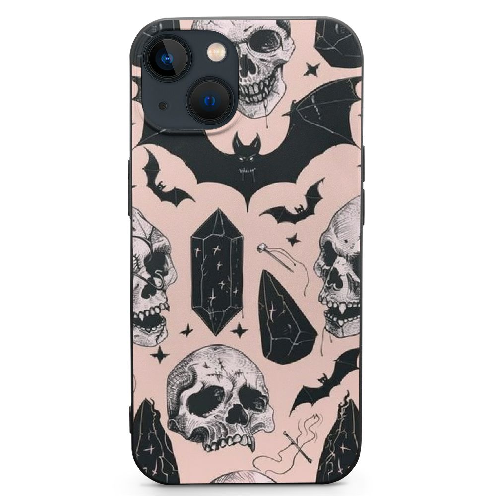 Trippy Hippie Halloween Pumpkin Skeleton Bat Pattern Case for iPhone 14 ...