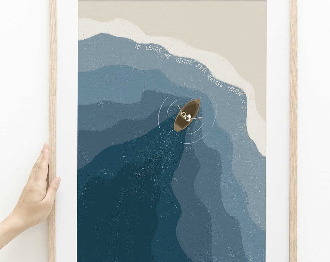 He Leads Me Beside Still Waters Psalm 23:2, Christian Modern Bible ...