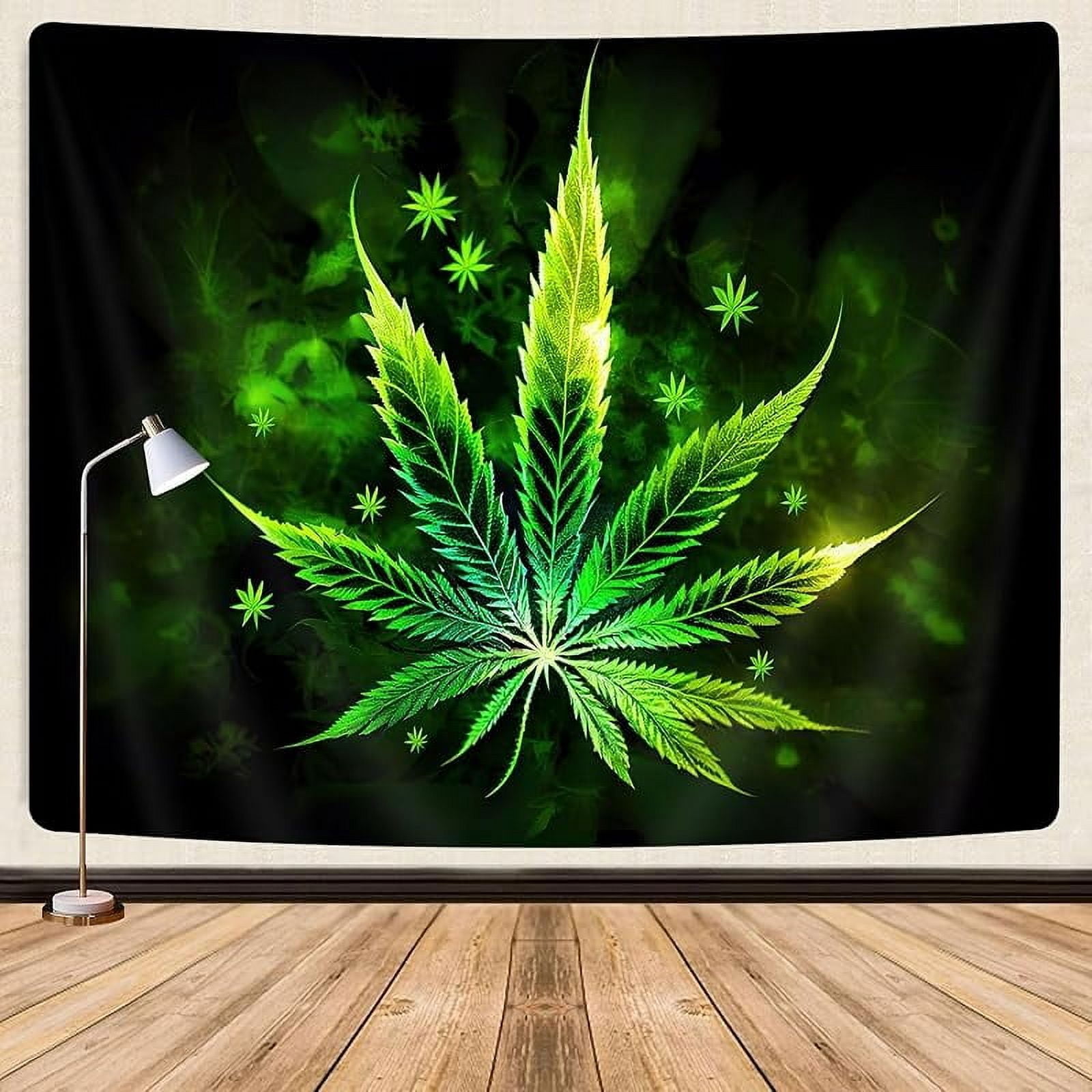 Trippy Leaf Tapestry, Cool Psychedelic Leaf and Funny Quotes Tapestry ...