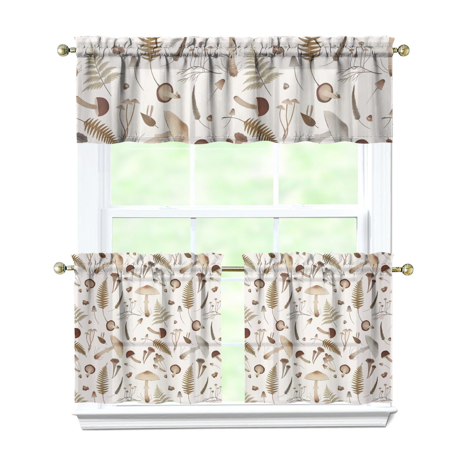 Trippy Mushroom Kitchen Curtains Set Magical Forest Mushrooms and Boho ...