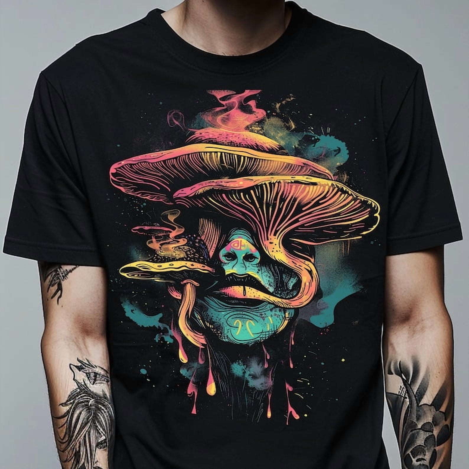 Trippy Mushroom Tshirt - Retro Psychedelic Alt Clothing, Graphic T ...
