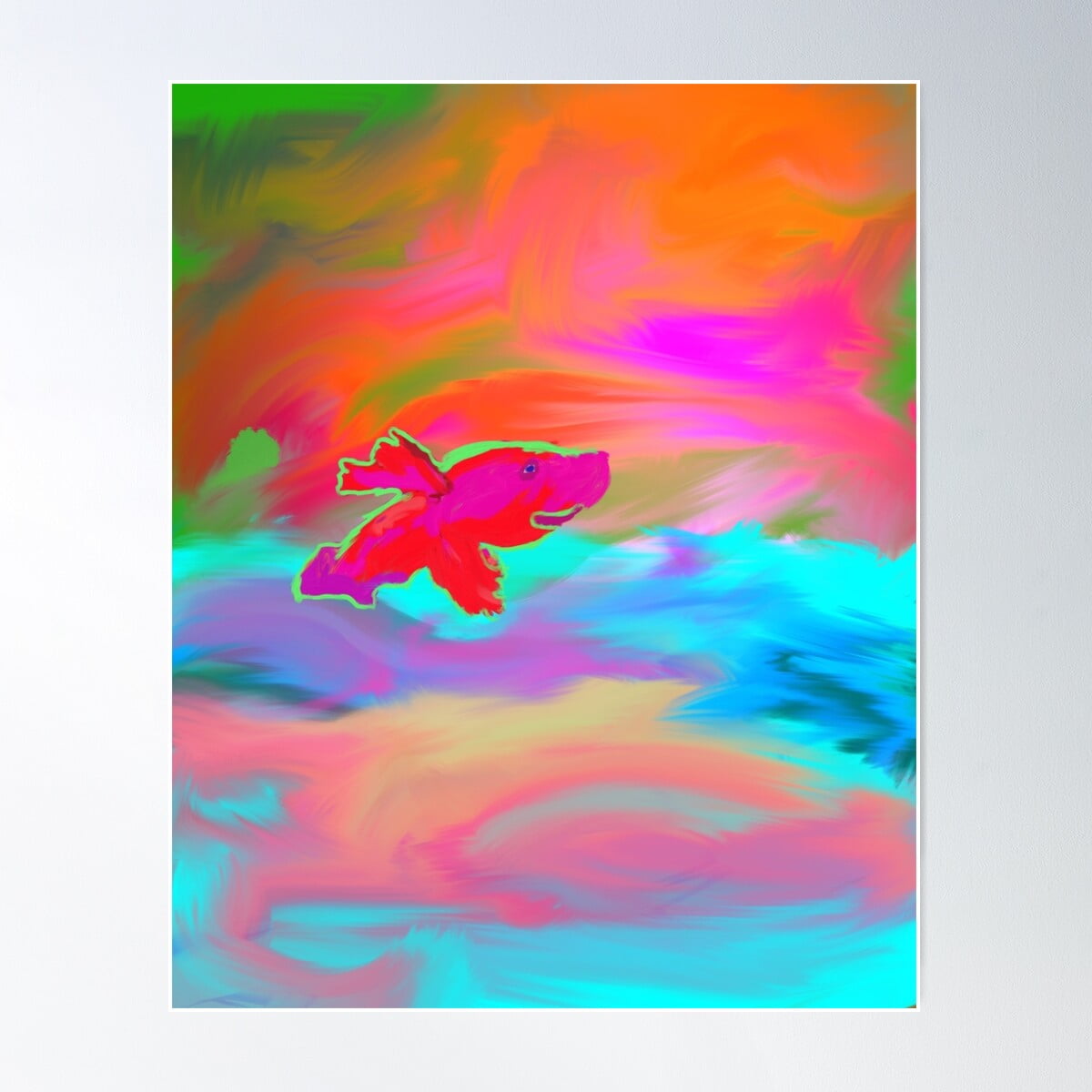 Trippy Ocean Poster Wall Art, Modern Wall Decor For Living Room Bedroom ...