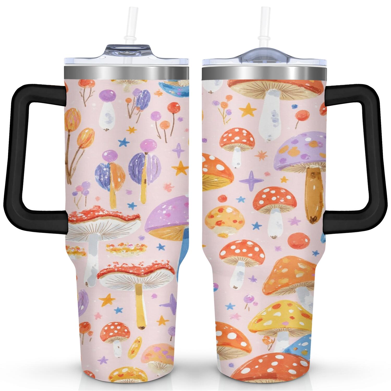 Trippy Psychedelic 40oz Mushroom Cup - Double Wall Insulated - Spill ...