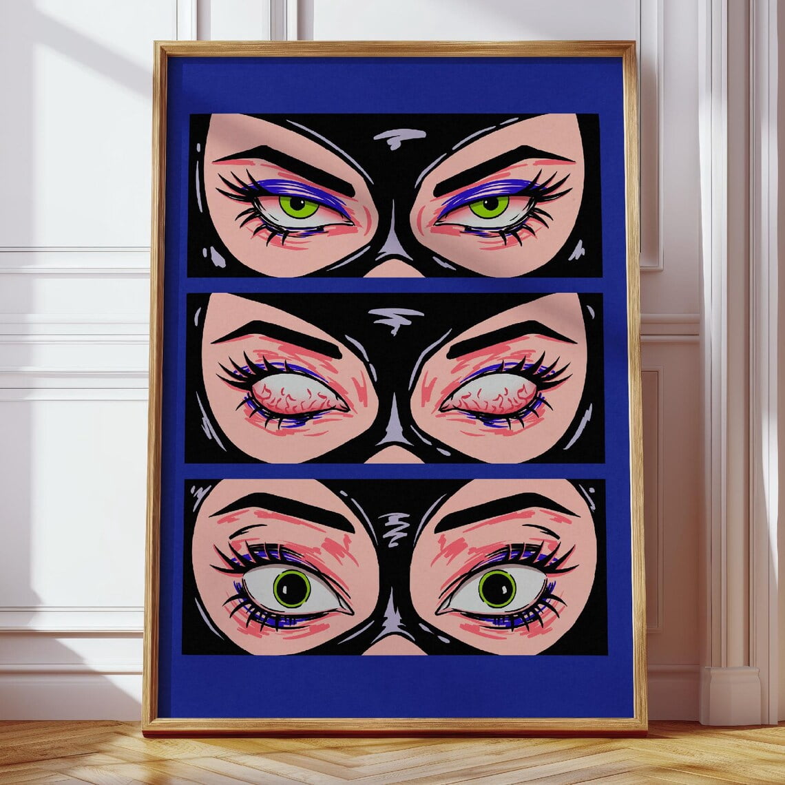 Trippy Psychedelic Eye Art Print – Surreal Feline Comic Book Poster ...