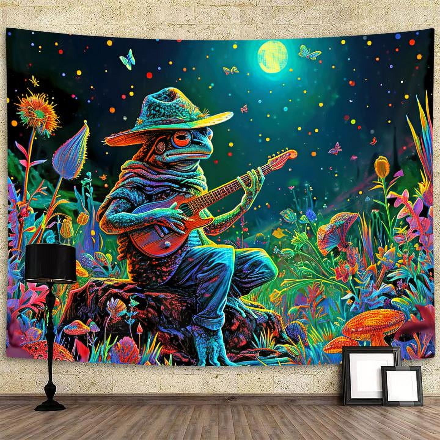Trippy Psychedelic Frog Tapestry, Medieval Fantasy Animals Tapestry ...