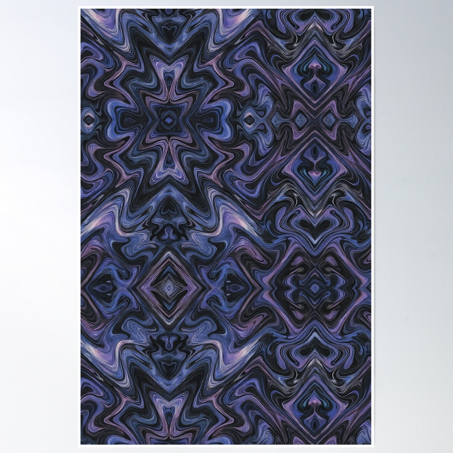Trippy Psychedelic Swirl Pattern In Deep Violet Tones Poster Wall Art ...