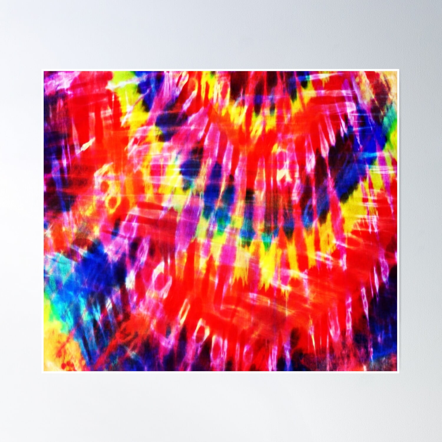 Trippy Rainbow Tie Dye Mask Poster Wall Art, Modern Wall Decor, 16x24 ...