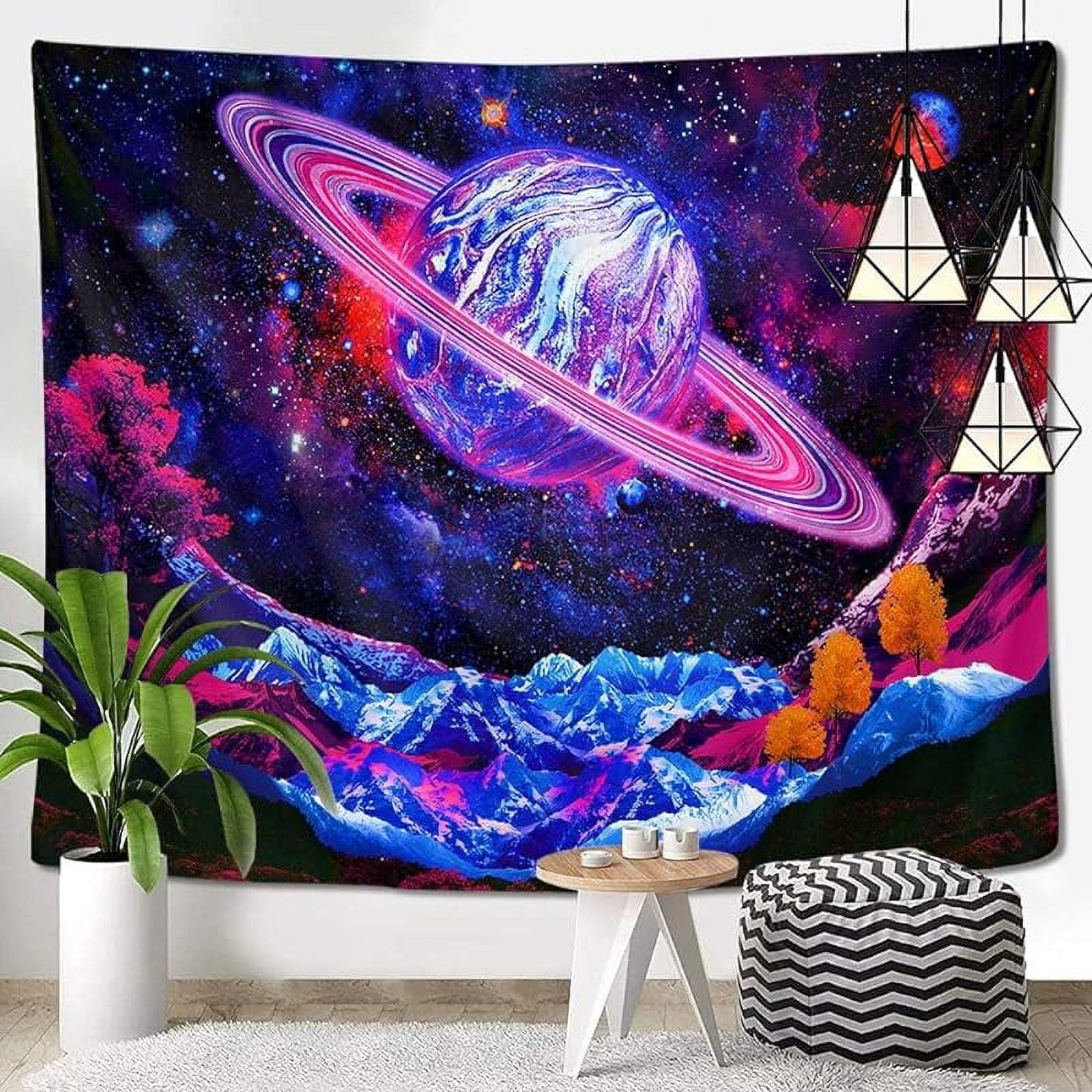 Trippy Tapestry For Bedroom Galaxy Space Tapestry Trippy Room Decor | Cool Psychedelic Planet ...