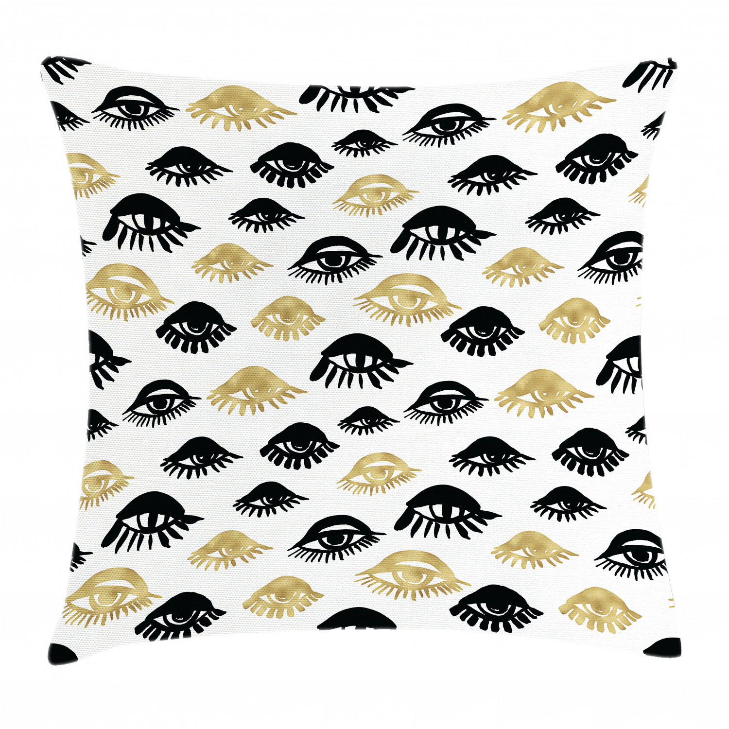Trippy Throw Pillow Cushion Cover, Woman Eyes with Eyelash Unusual ...