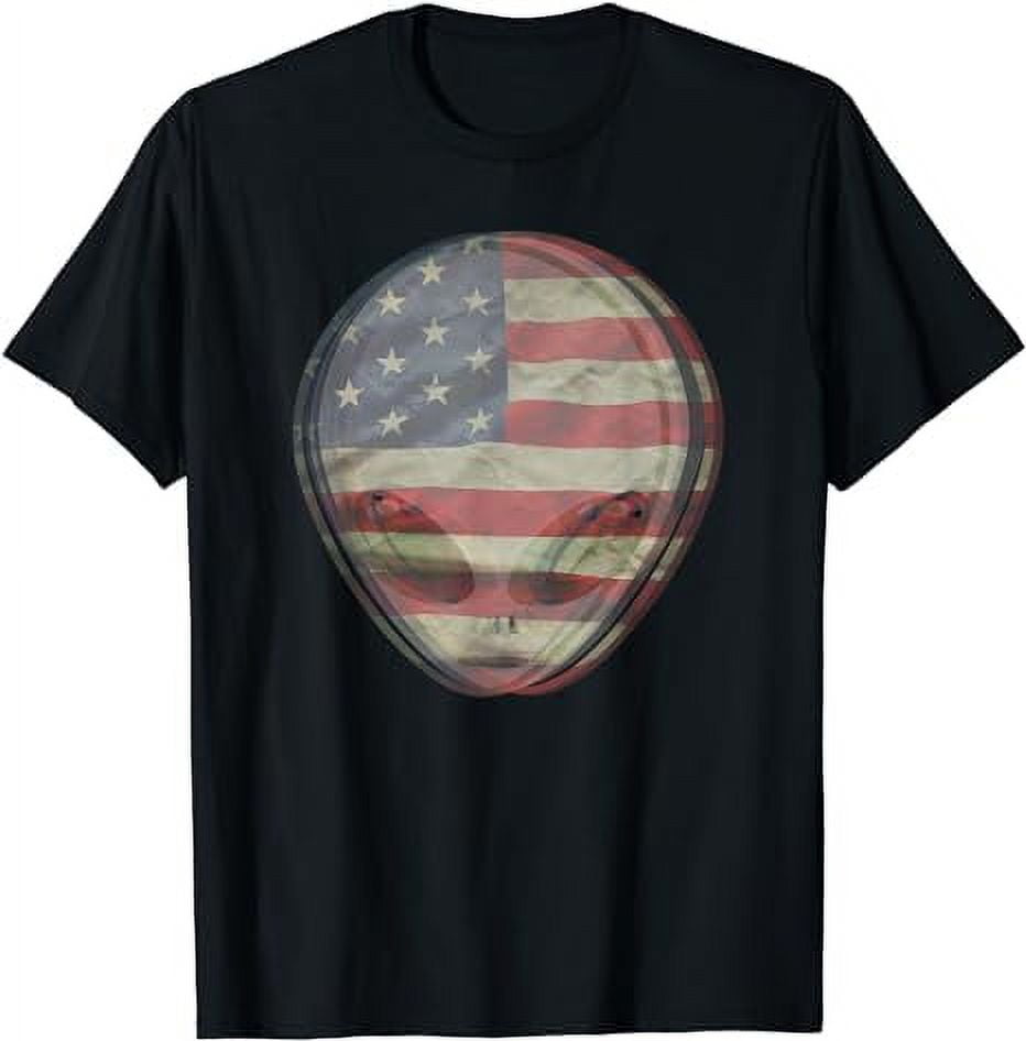 Trippy alien head American flag Rave EDM Techno Music T-Shirt - Walmart.com